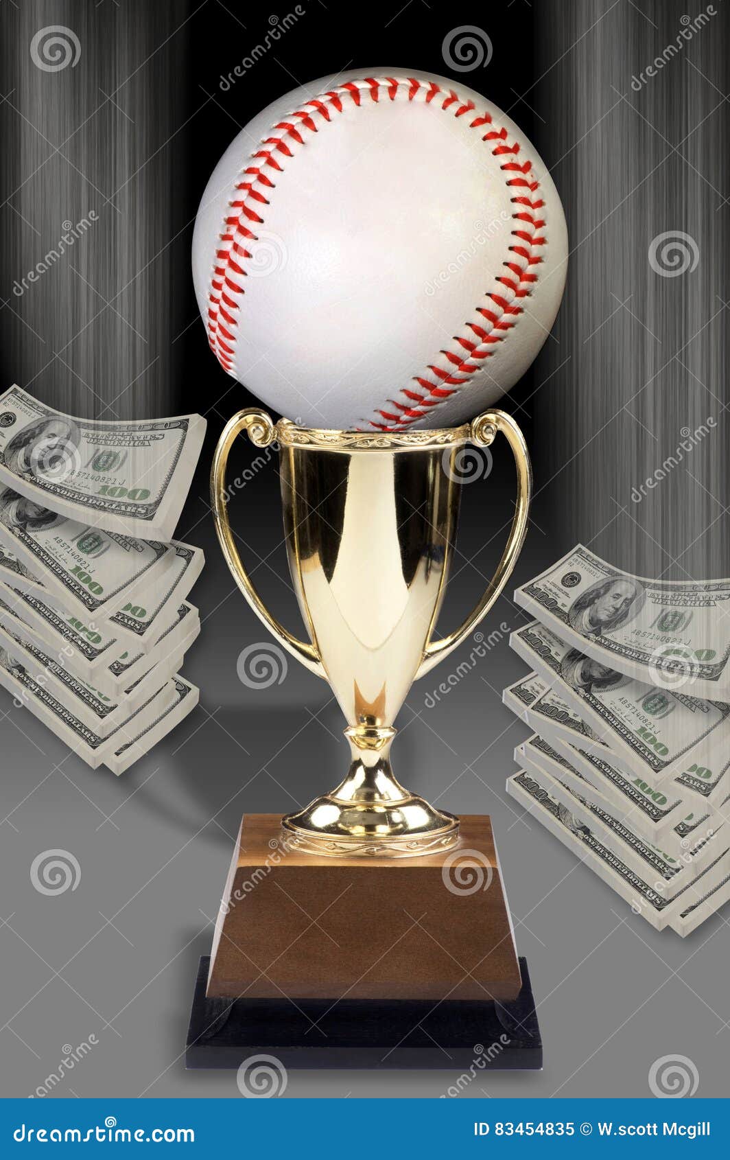 Baseball and Money. stock image. Image of golden, portrait - 83454835