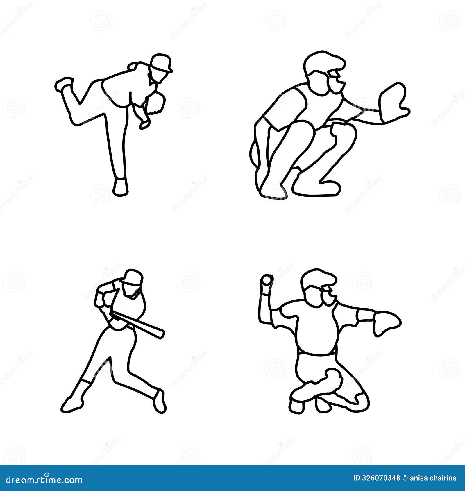 Baseball Motion Line Illustration Vector Design Stock Vector ...