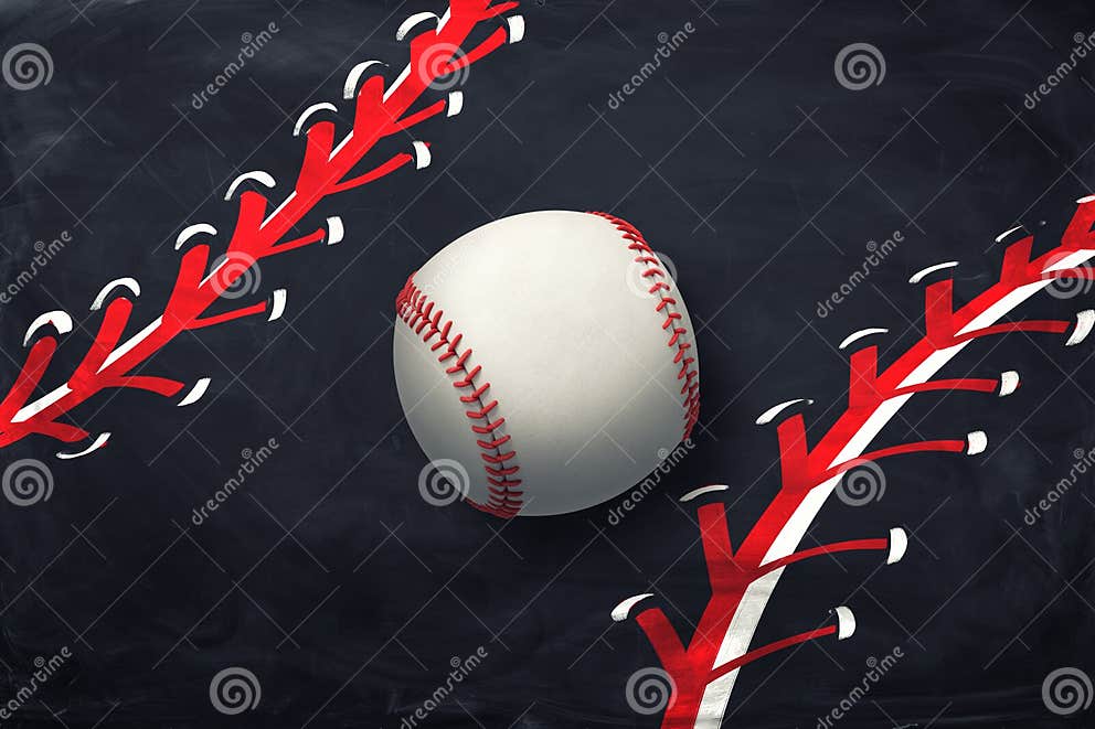 Baseball with Motion Trails on Chalkboard Background Stock Illustration ...