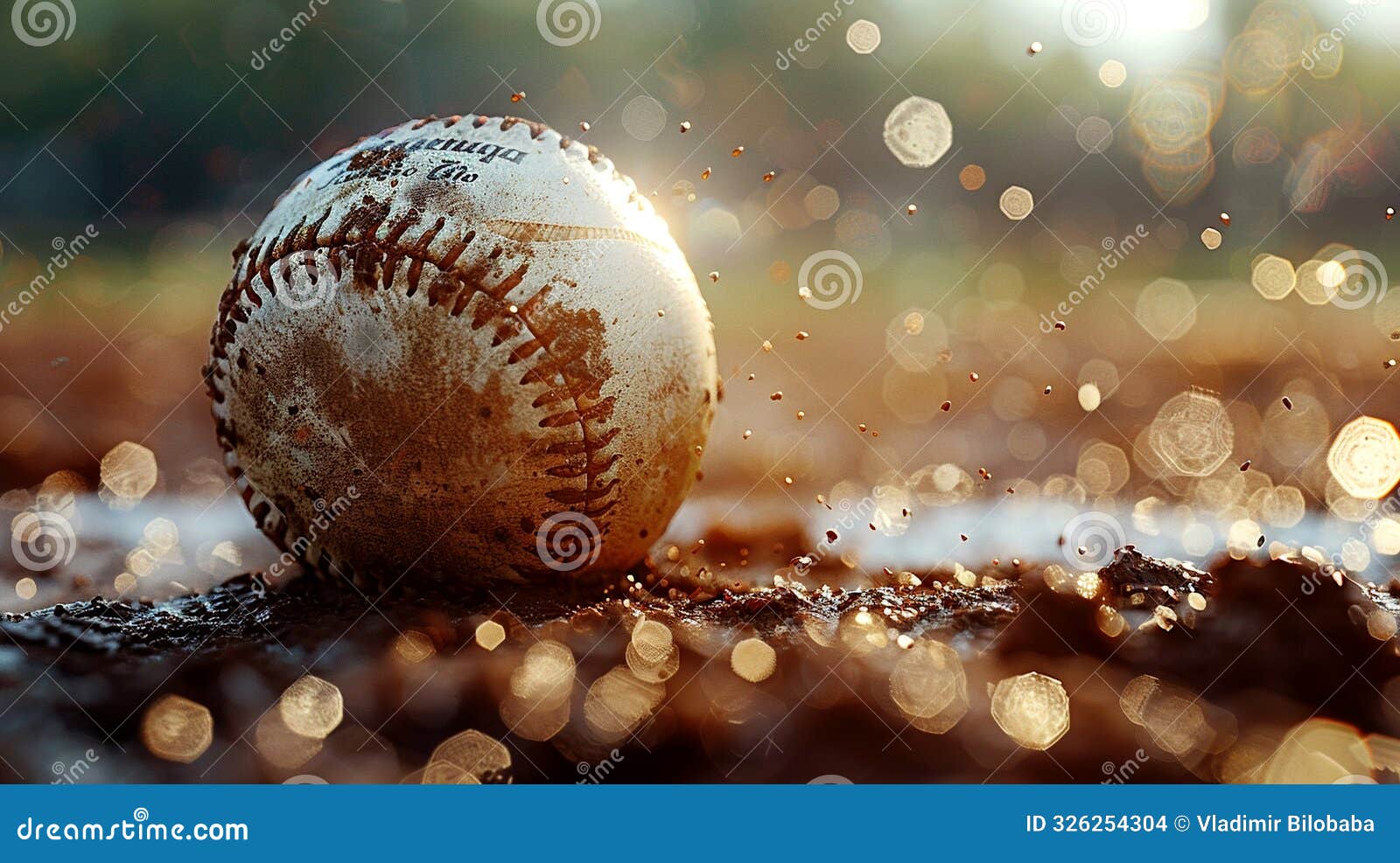 Baseball in the Mud after a Rainy Game Stock Illustration ...