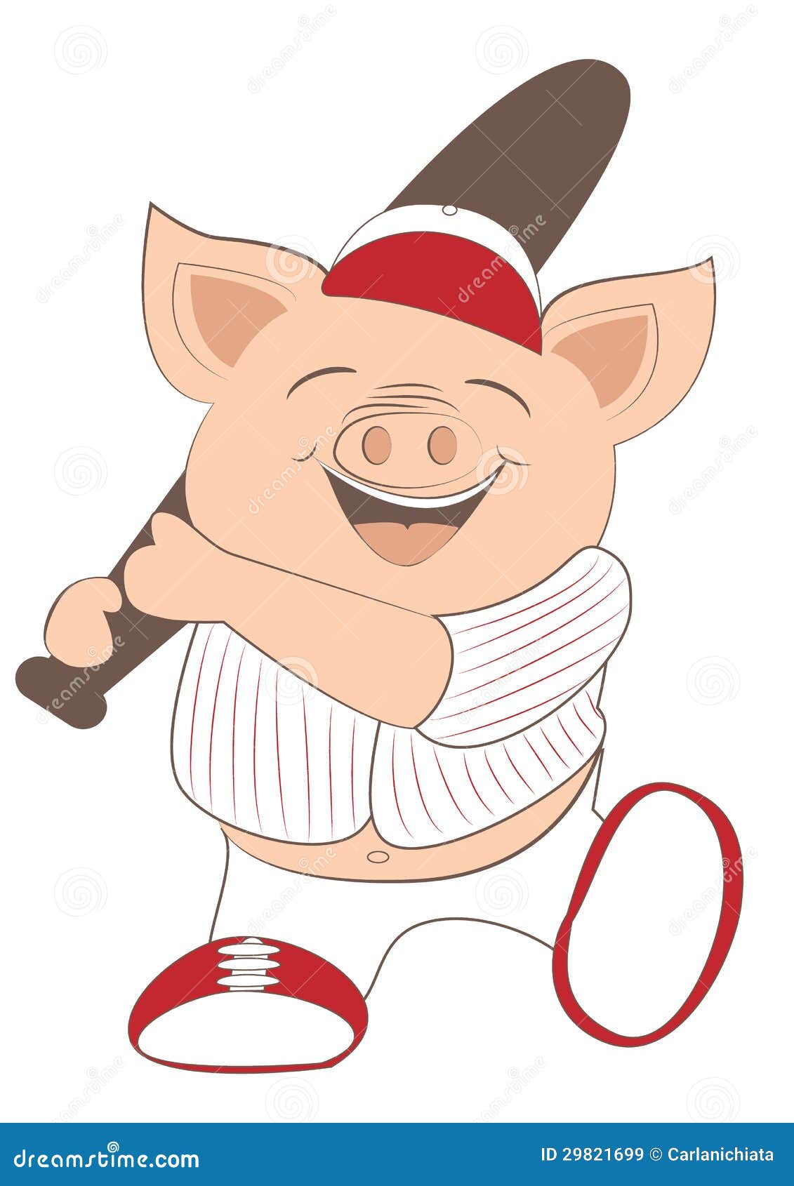 Baseball pig stock vector. Illustration of decorative - 29821699
