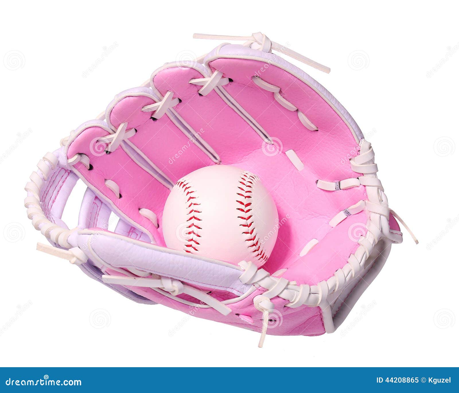 Baseball in Pink Female Glove Isolated Stock Image - Image of school ...