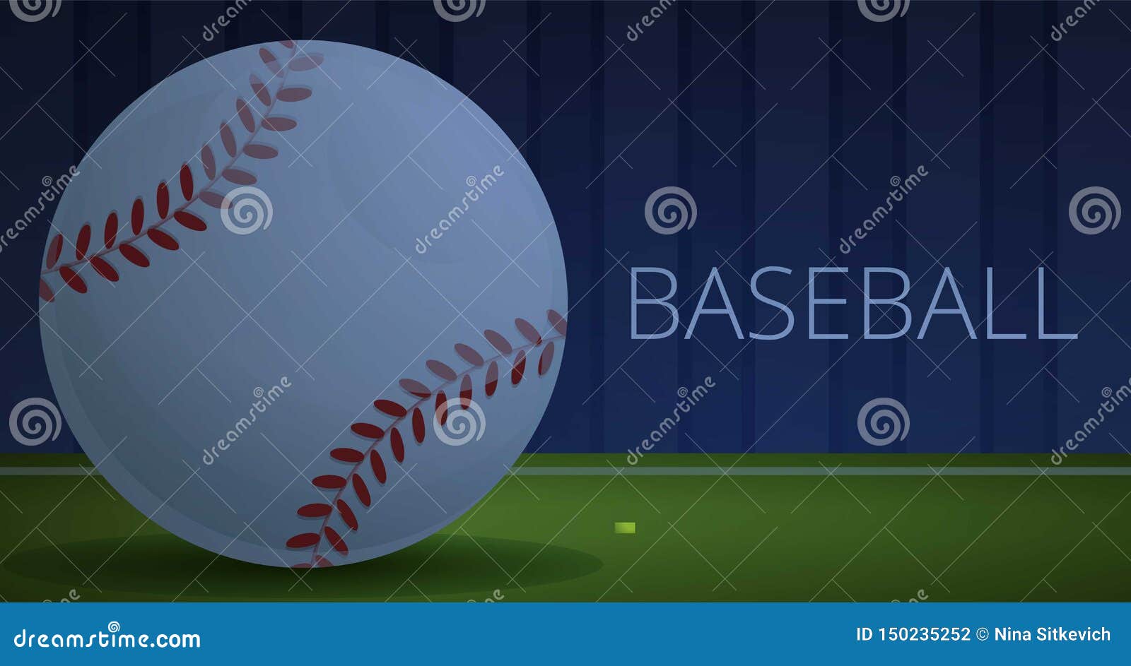 Baseball Pitch Concept Banner, Cartoon Style Stock Vector ...