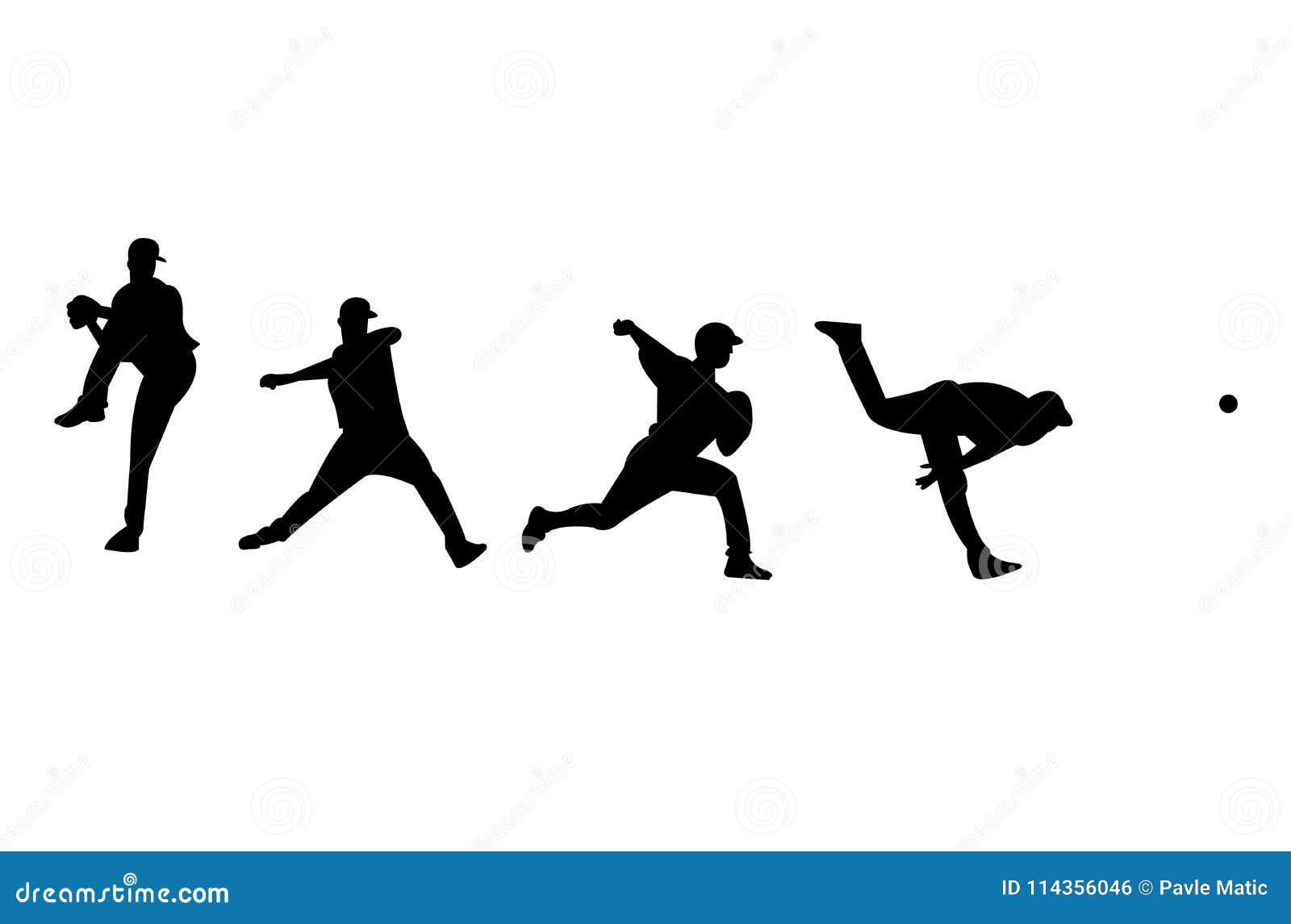 Baseball Pitch in Motion Action Stock Vector - Illustration of speed ...