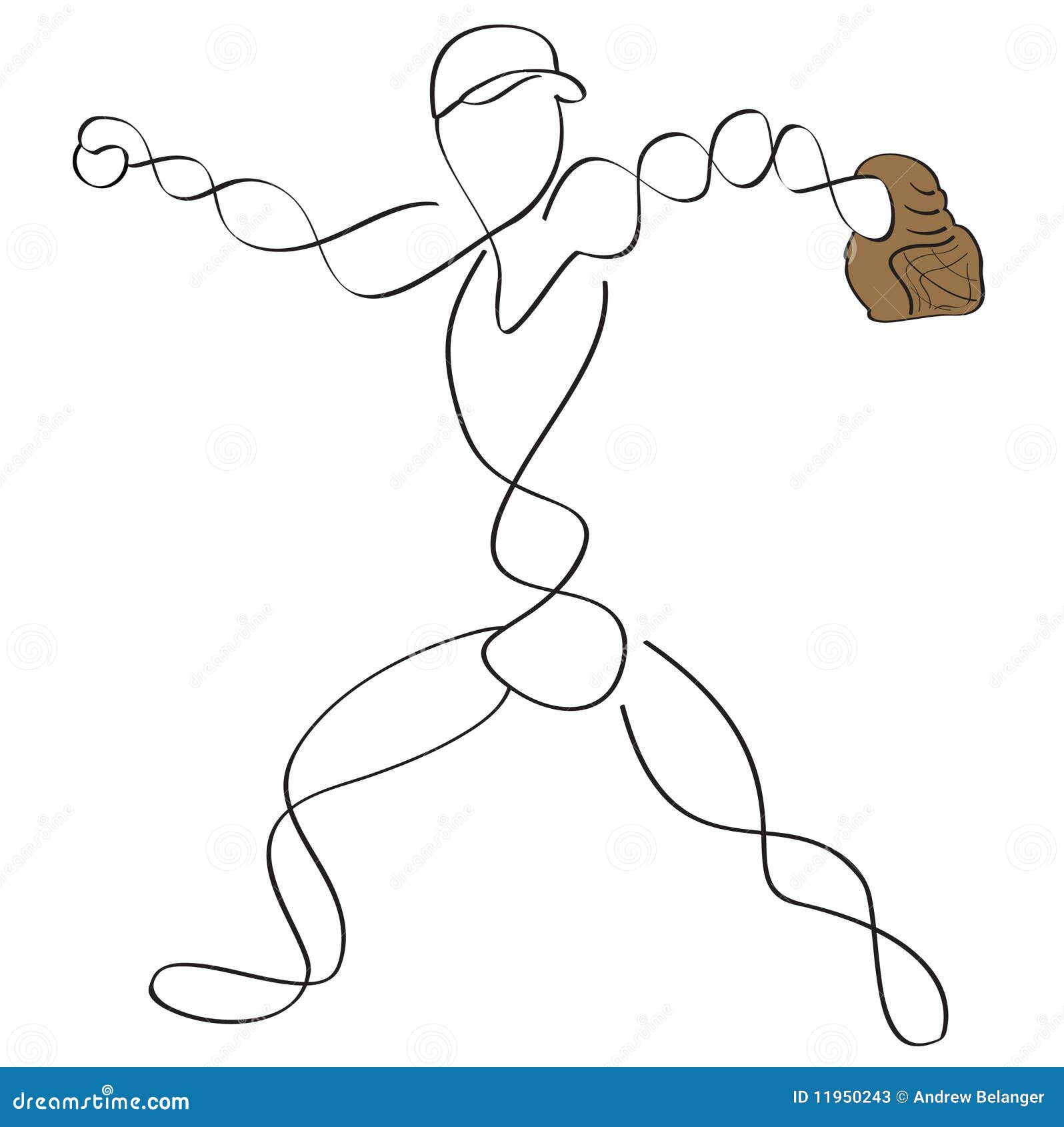 Baseball pitcher stock vector. Illustration of brown - 11950243