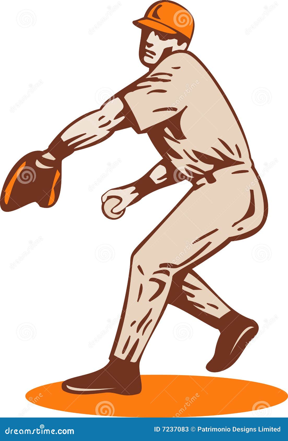 Baseball pitcher stock vector. Illustration of white, ball - 7237083