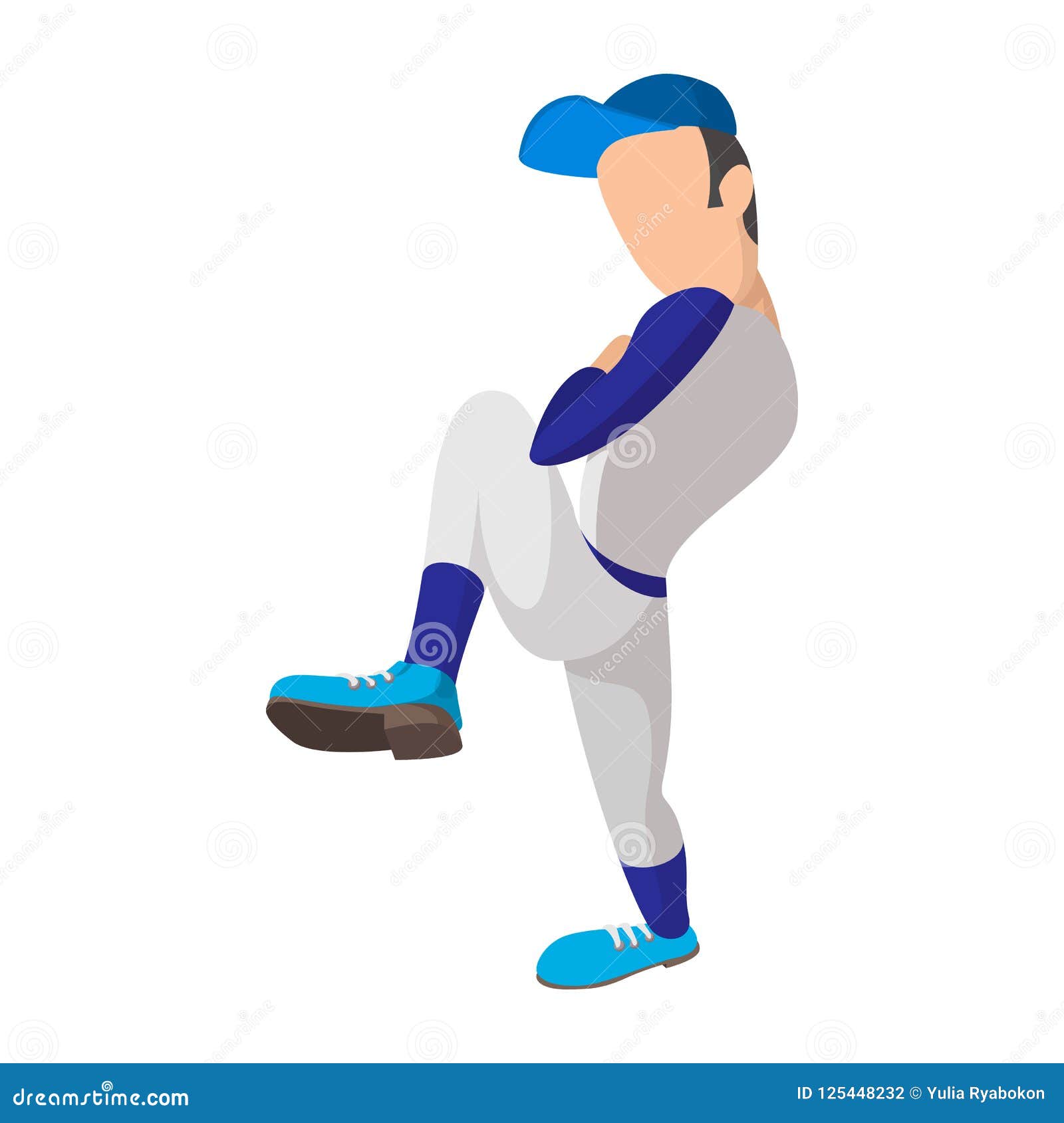Baseball Pitcher Cartoon Icon Stock Illustration - Illustration of ...