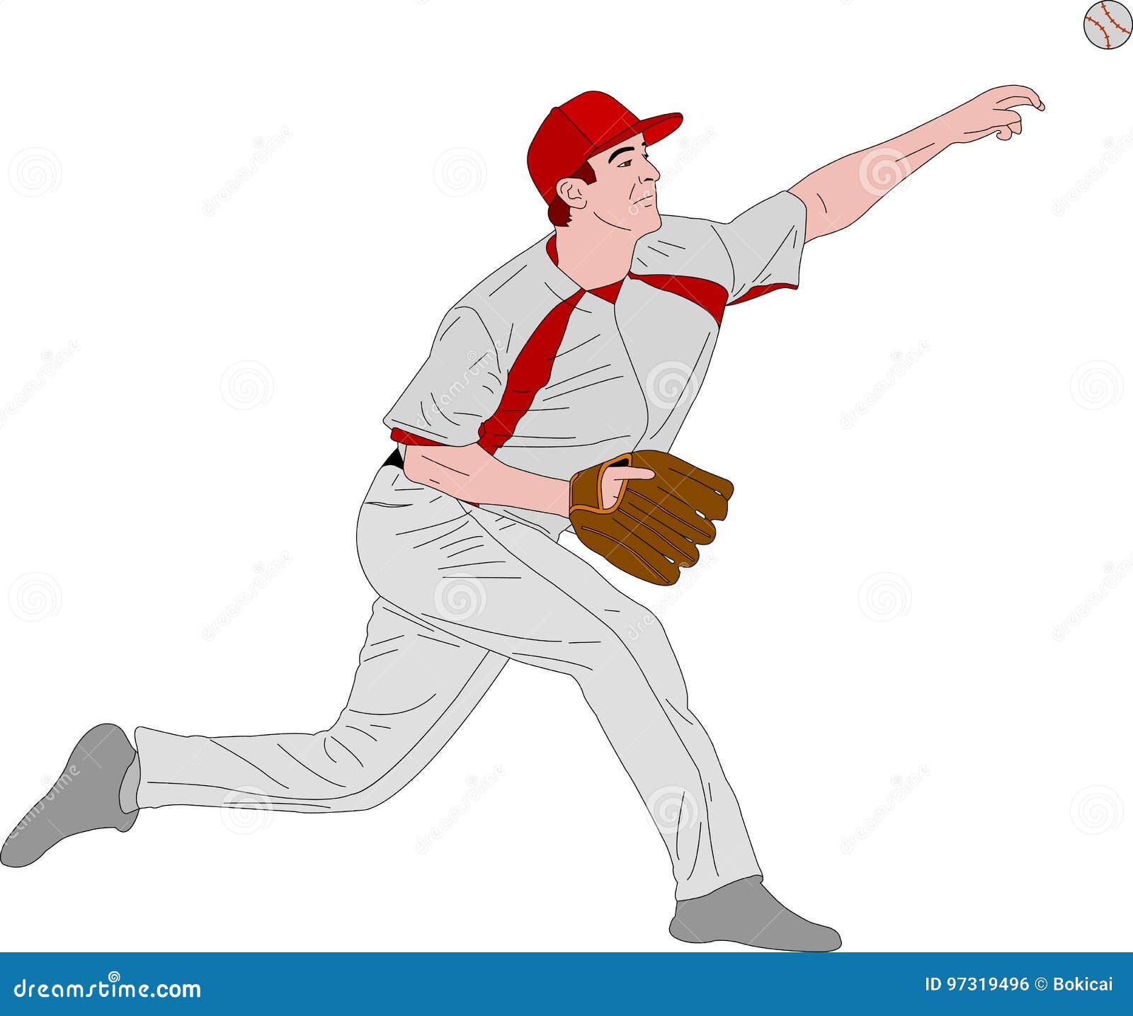 Baseball Pitcher, Detailed Illustration Stock Vector - Illustration of ...