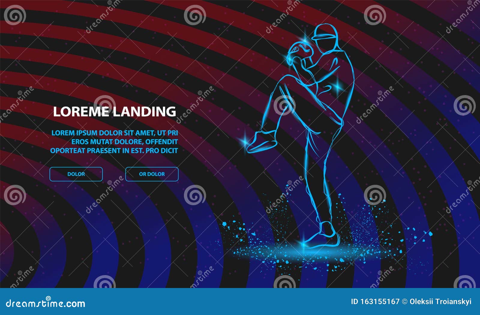 Baseball Pitcher Getting Ready To Throw Ball. Vector Sport Background ...