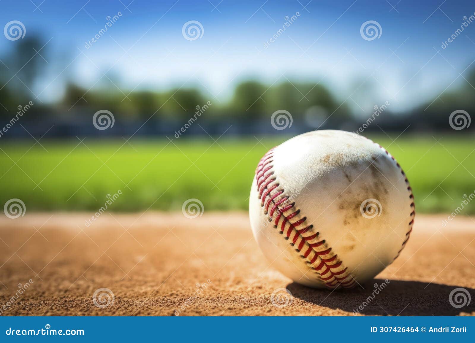 Baseball on Pitcher S Mound with Stadium Background Stock Photo - Image ...