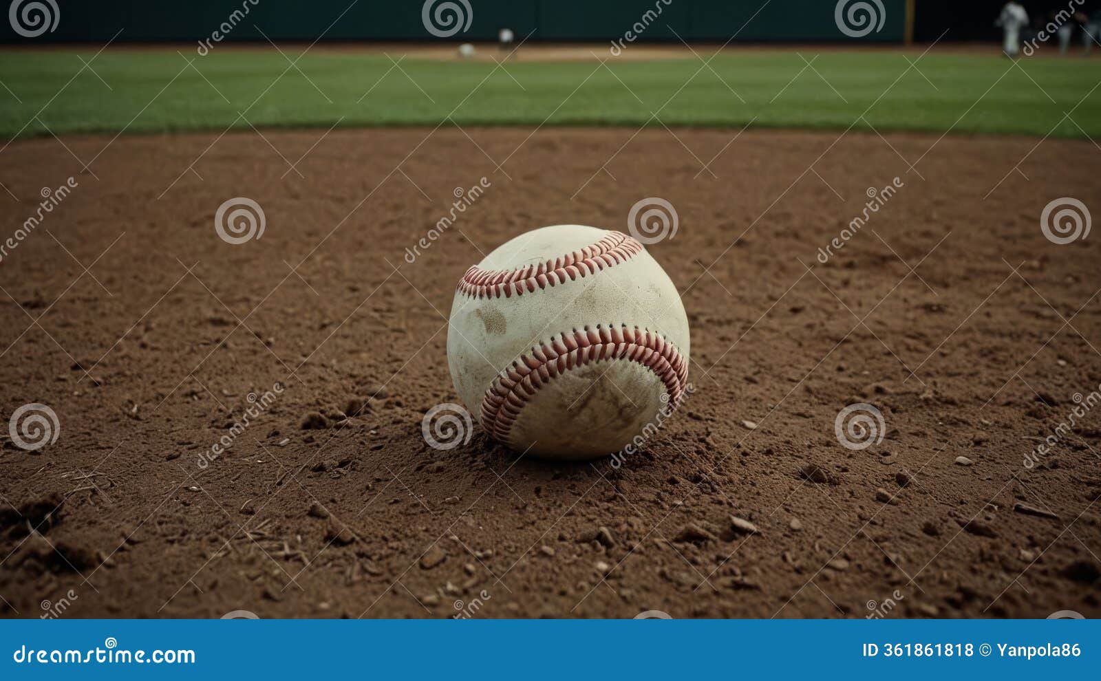 Baseball on a Pitcher S Mound in a Stadium, Ready for the Game Stock ...