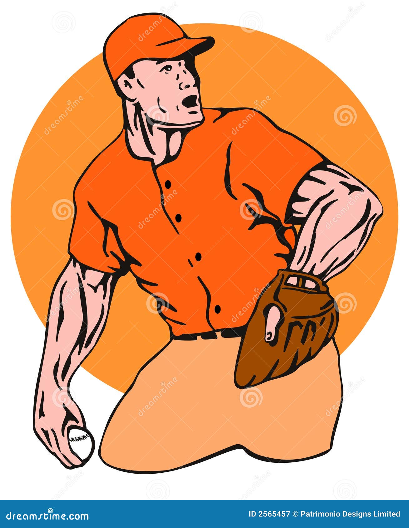 Baseball Pitcher Getting Ready To Throw Ball. Vector Sport Background ...