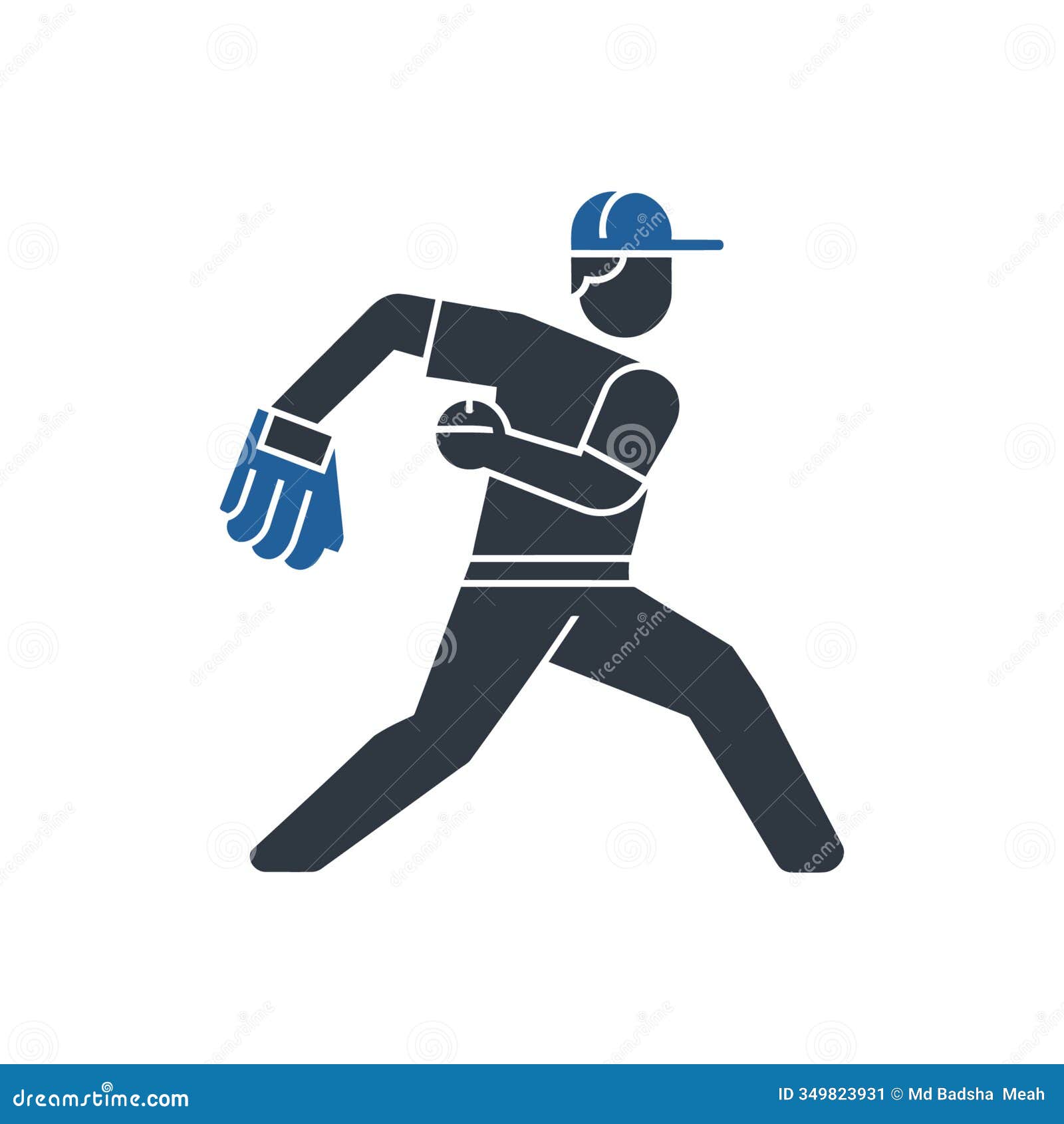 Baseball Pitcher Throwing Icon Stock Vector - Illustration of symbol ...