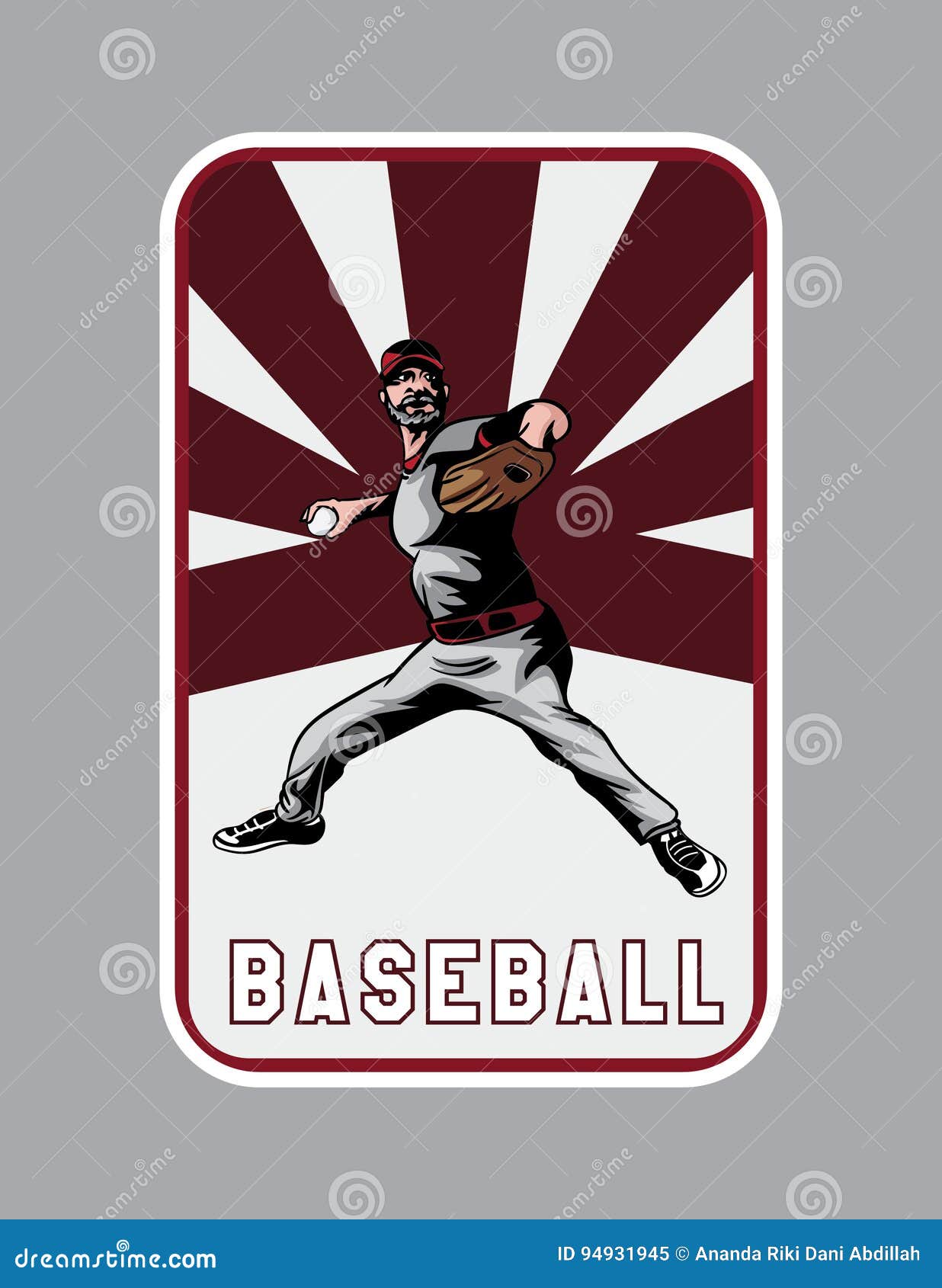 Baseball pitcher vector stock vector. Illustration of graphic - 94931945