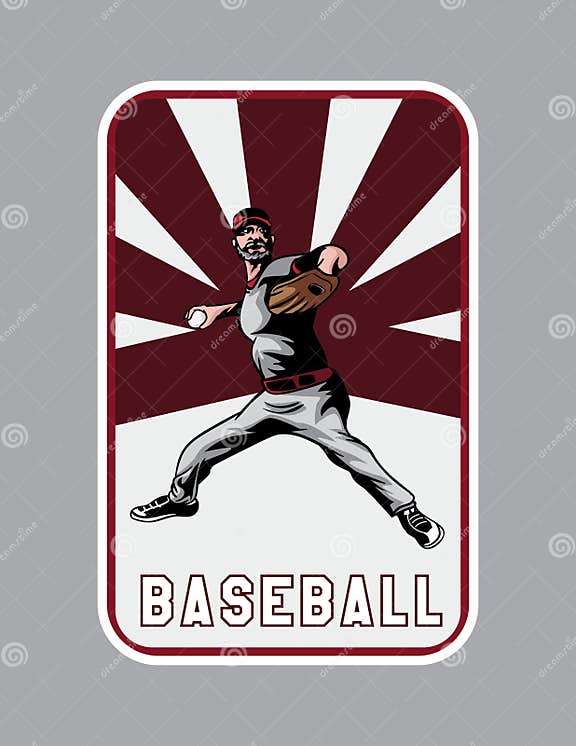 Baseball pitcher vector stock vector. Illustration of graphic - 94931945