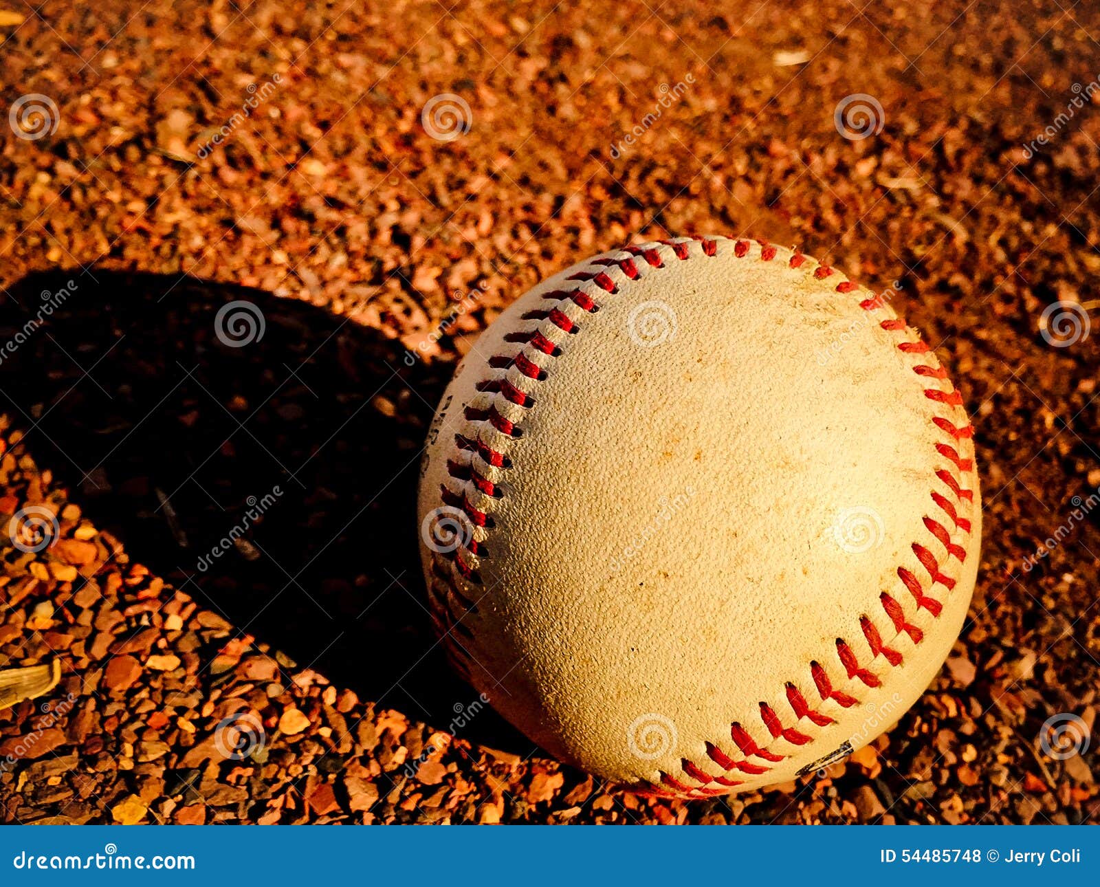 Baseball on the Pitchers Mound. Stock Photo - Image of game, laces ...