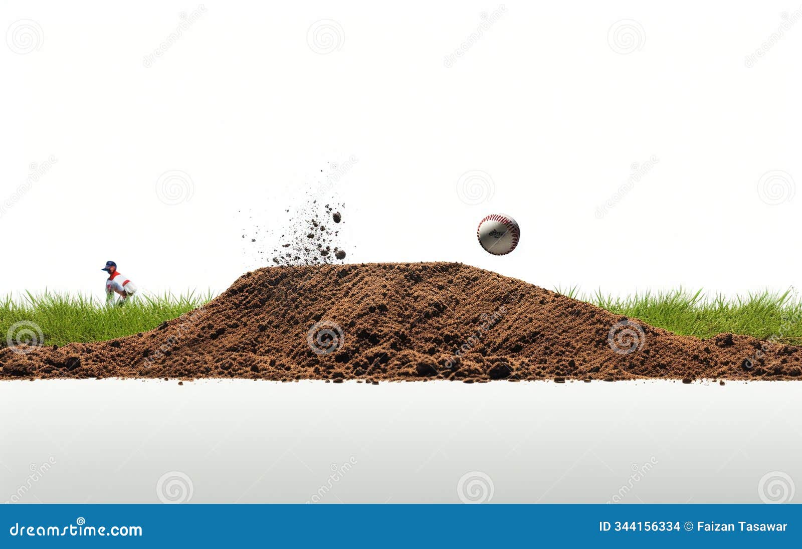Baseball Pitching Mound on White Background Stock Photo - Image of game ...