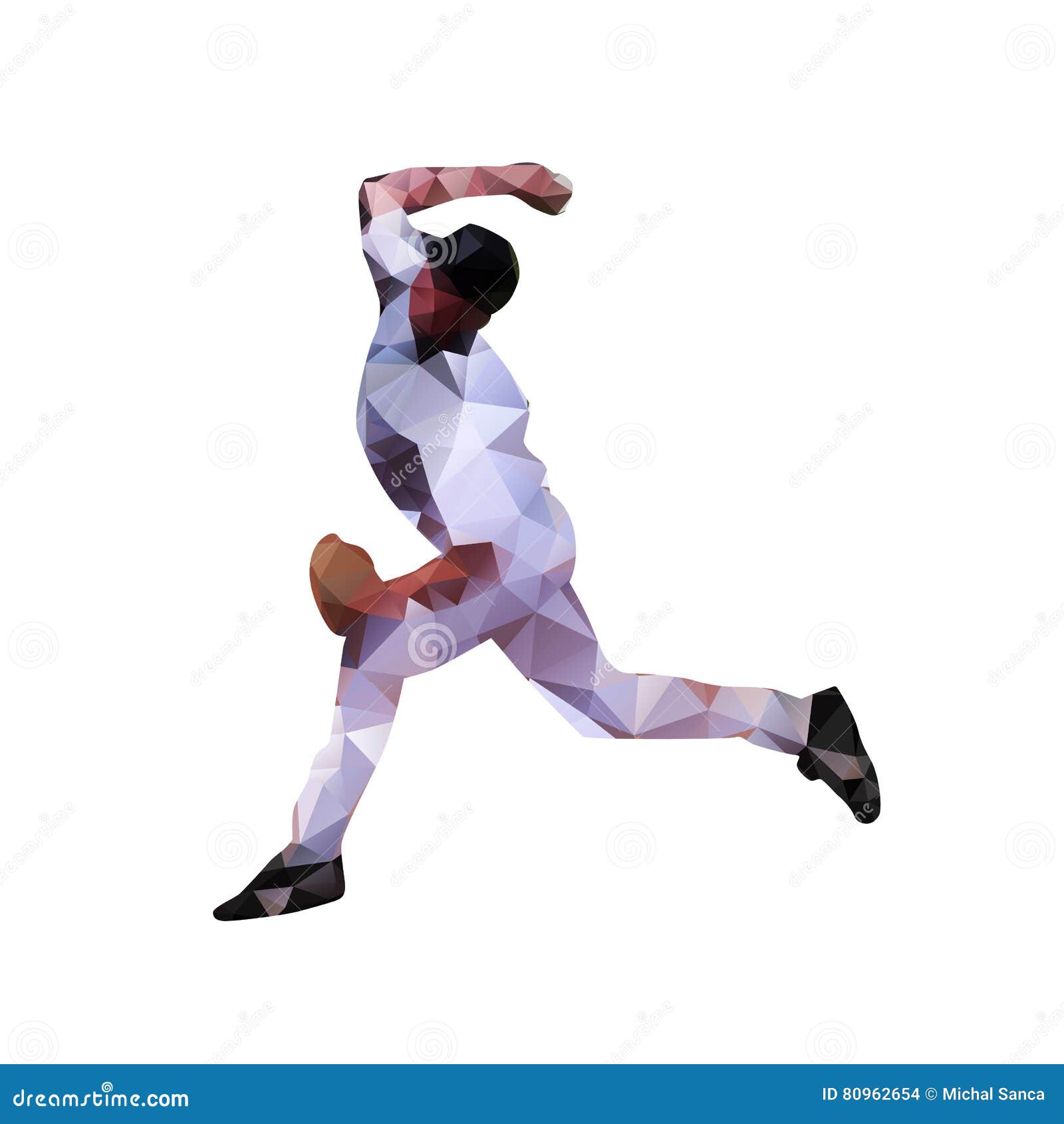 Baseball Player, Abstract Polygonal Silhouette Stock Vector ...