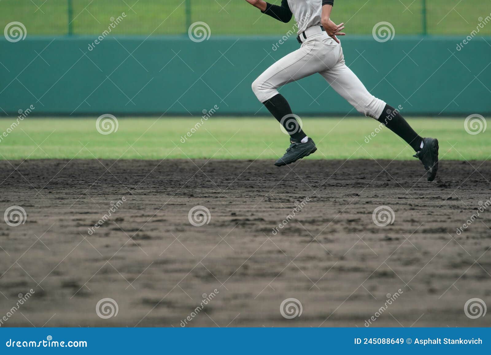 Baseball Player Attempting To Steal a Base Stock Image - Image of ...
