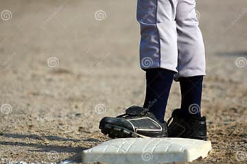 Baseball player on base stock photo. Image of diamond - 2435972