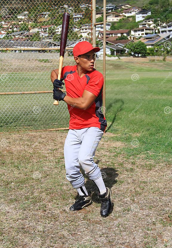 Baseball player at bat stock image. Image of leather - 22279411