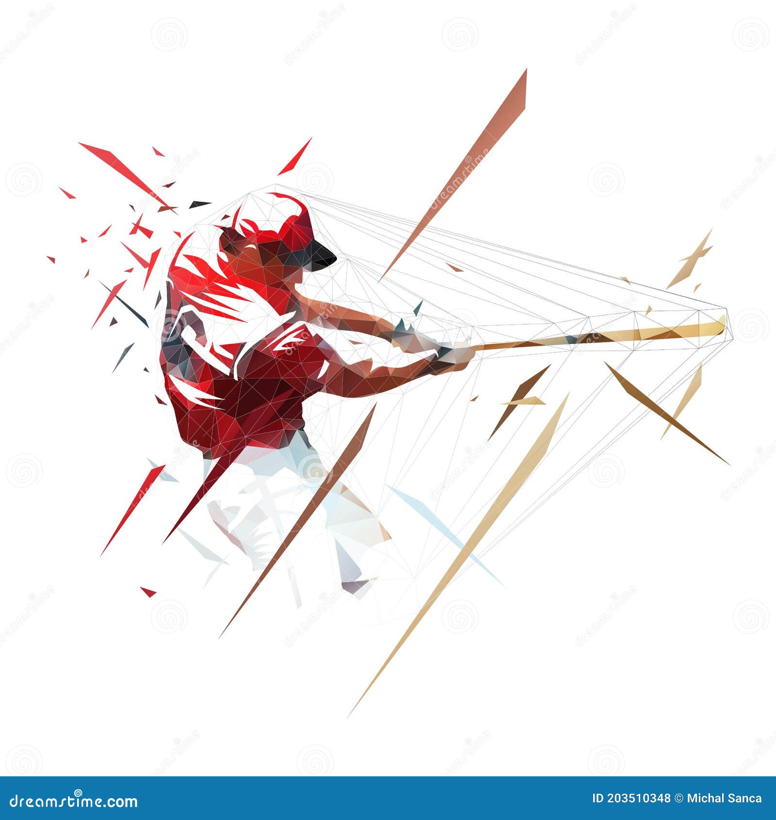 Baseball Player with Bat. Batter, Low Polygonal Isolated Vector ...