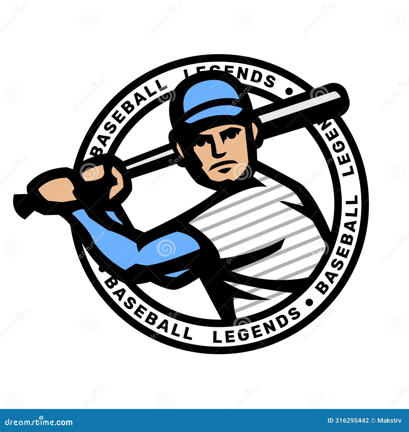 Baseball Player with Bat, Logo. Stock Illustration - Illustration of ...