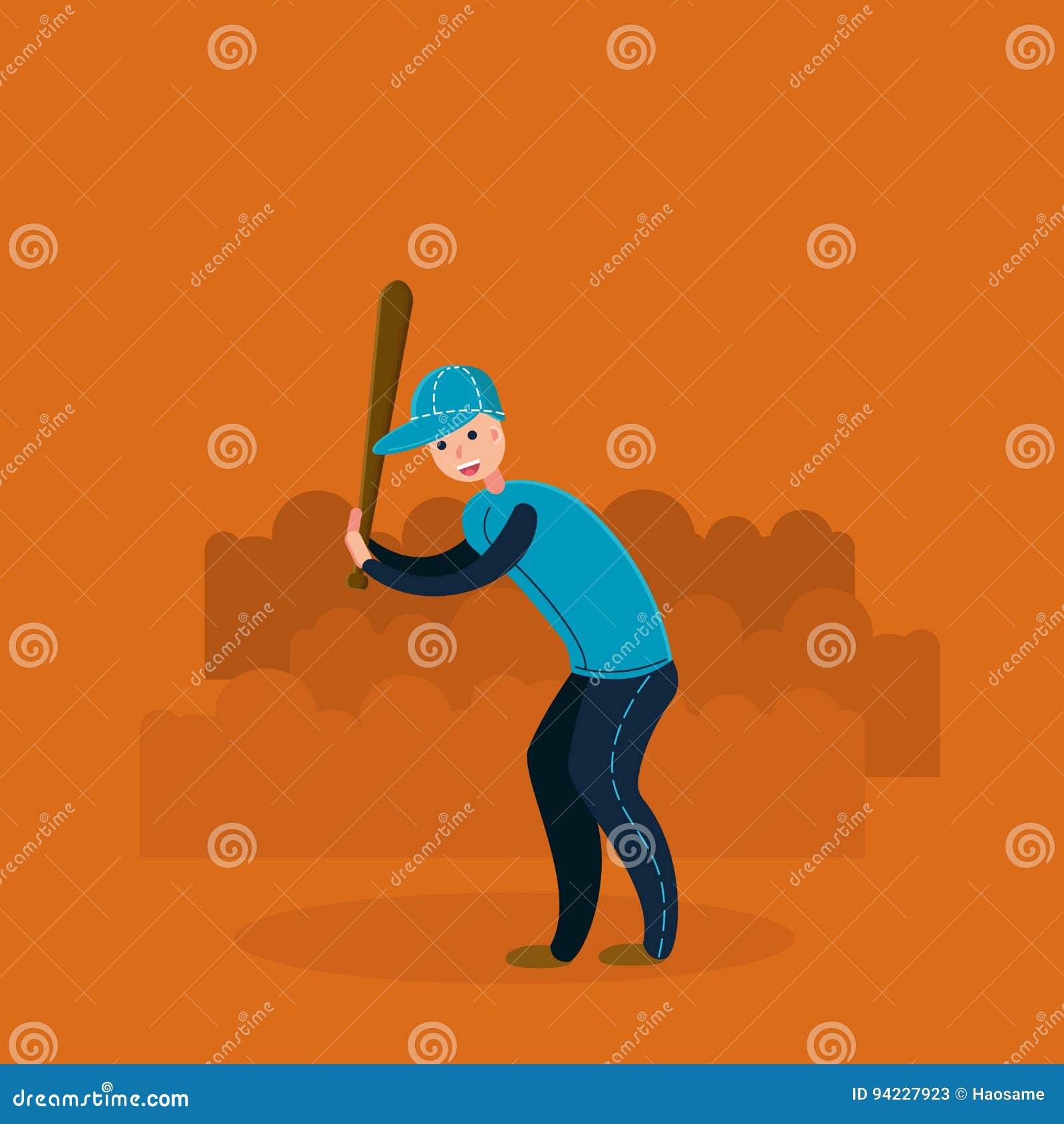 Baseball Player - Batter. Flat Vector Illustration Stock Vector ...