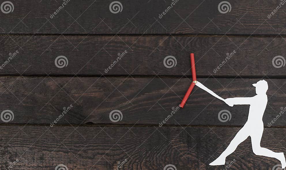 The Baseball Player Beating and Breaking Stick Stock Image - Image of ...