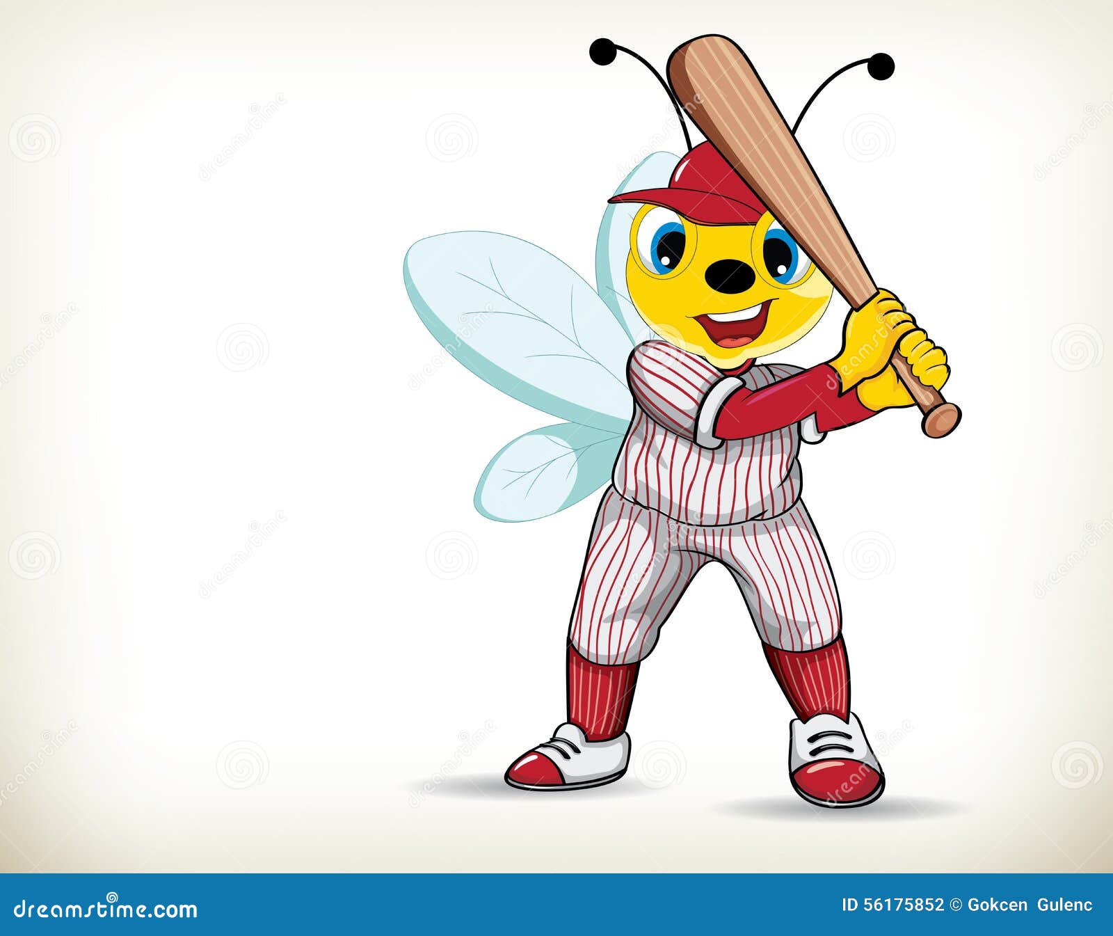 Baseball Player-Bee stock vector. Illustration of vector - 56175852