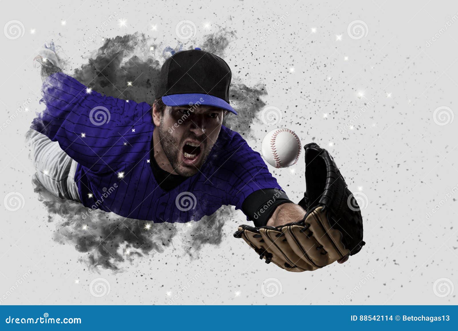 Baseball Player stock photo. Image of smoke, helmet, uniform - 88542114