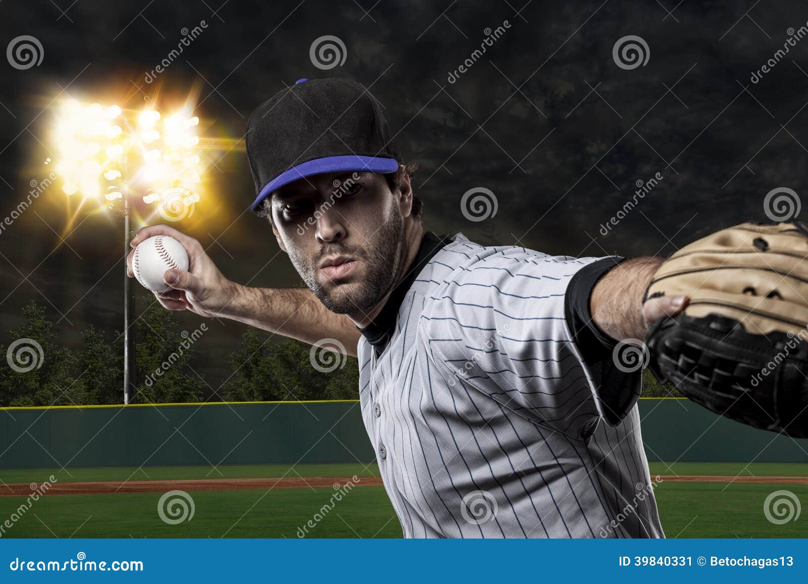 Baseball Player stock image. Image of american, lights - 39840331