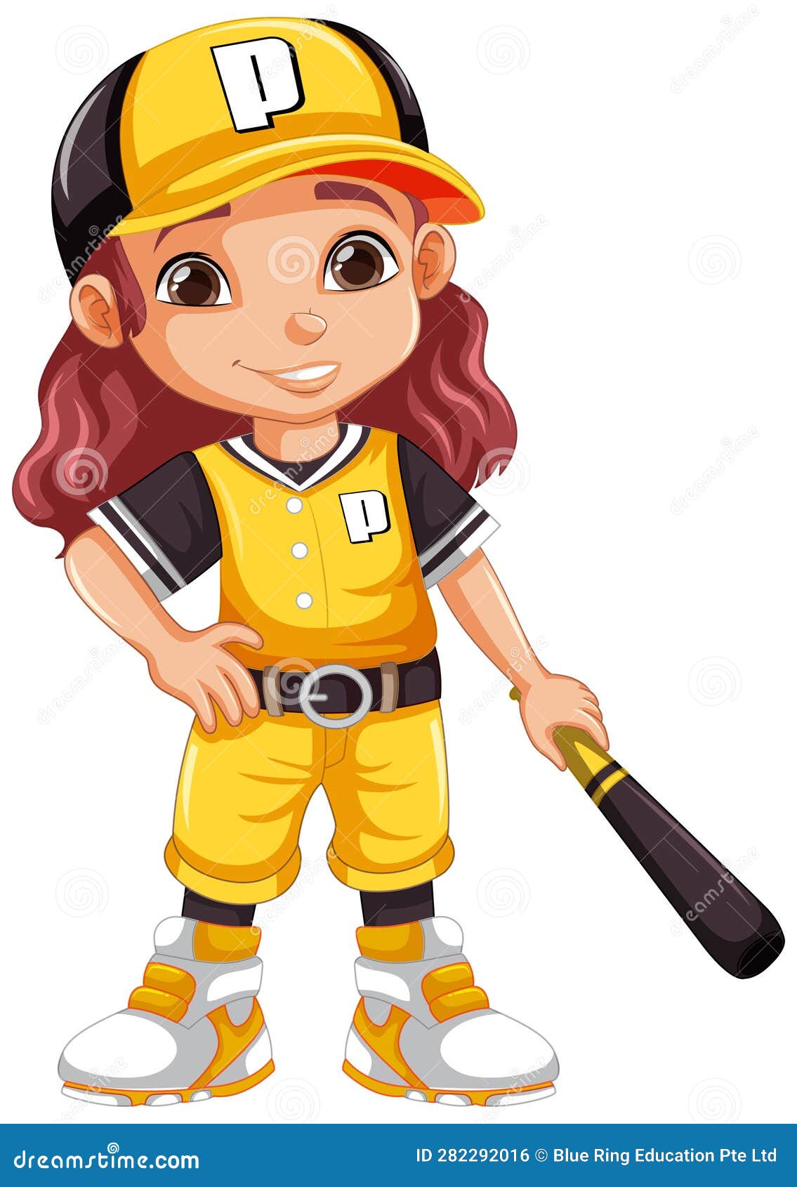 Baseball Player Cartoon Character Stock Vector - Illustration of female ...