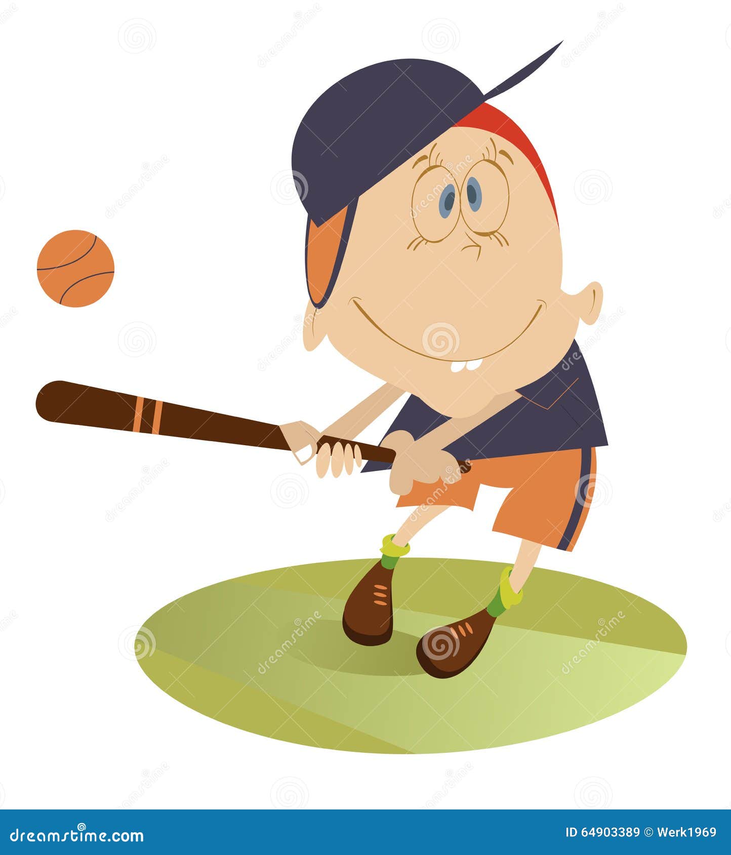 Baseball player stock vector. Illustration of comic, cartoon - 64903389