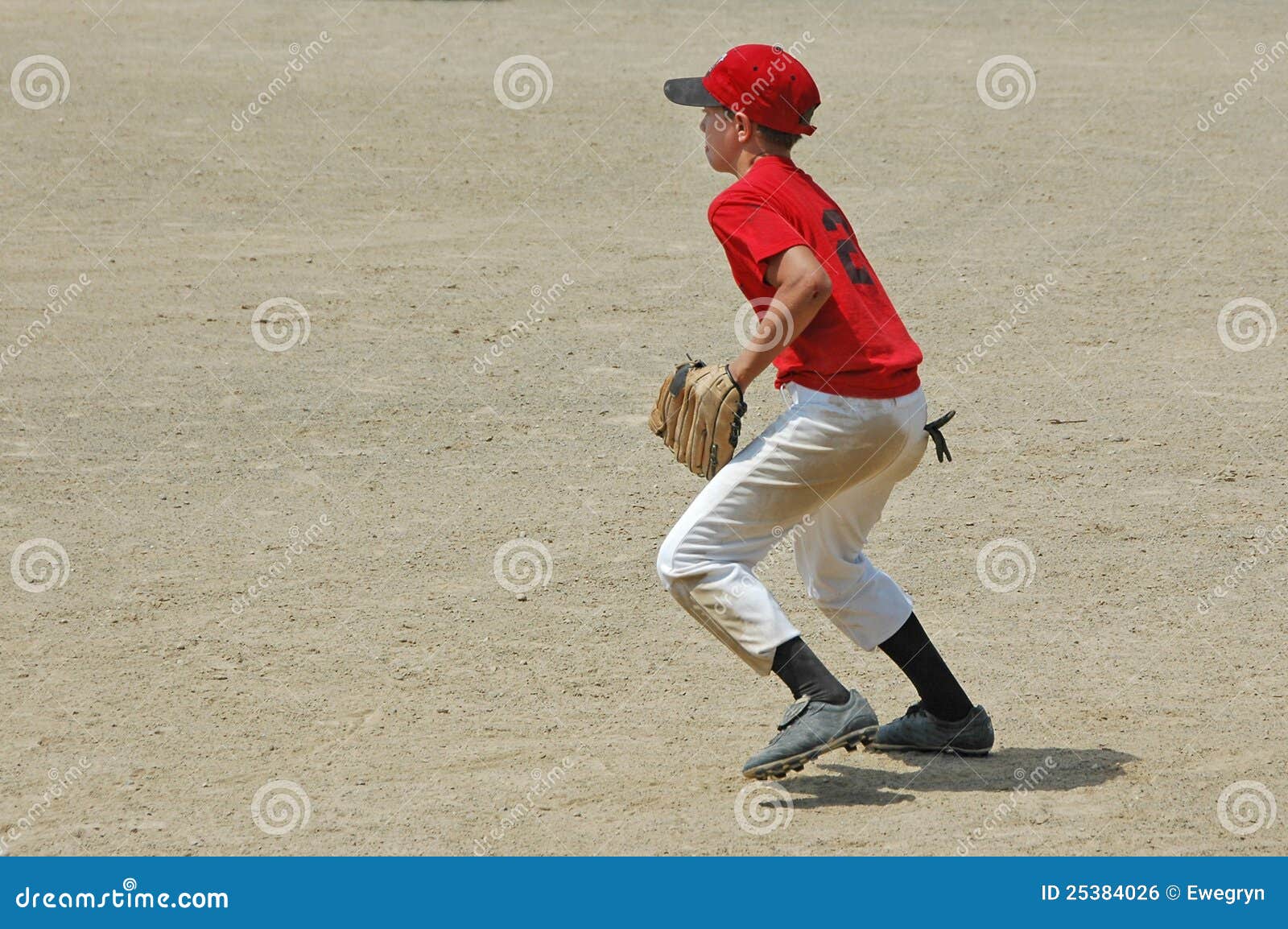 Baseball Player Fields a Ground Ball Stock Photo - Image of little ...