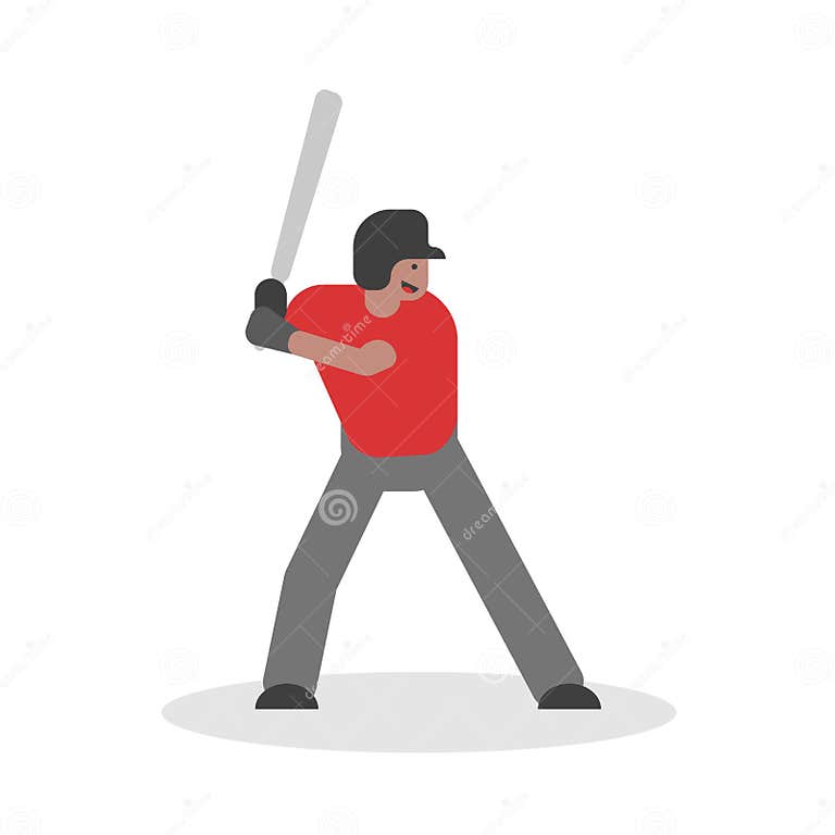 Baseball Player, Flat Design Vector Stock Vector - Illustration of ...