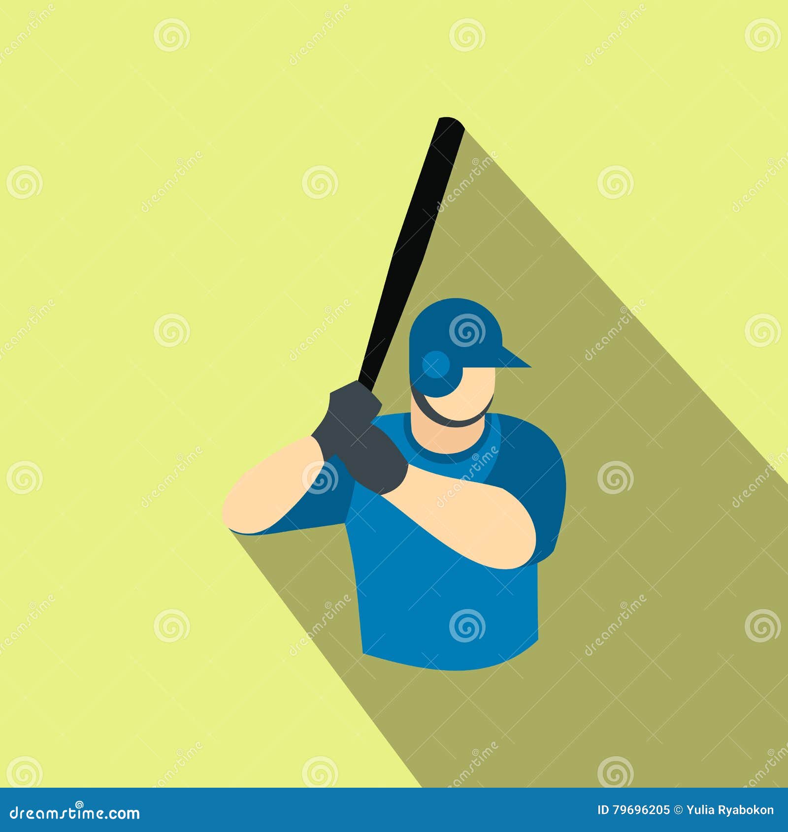 Baseball player flat icon stock vector. Illustration of ballplayer ...