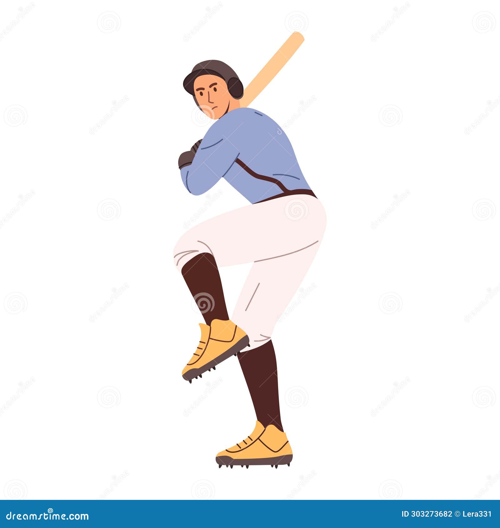 Baseball Player. Flat Vector Isolated Illustration Stock Vector ...