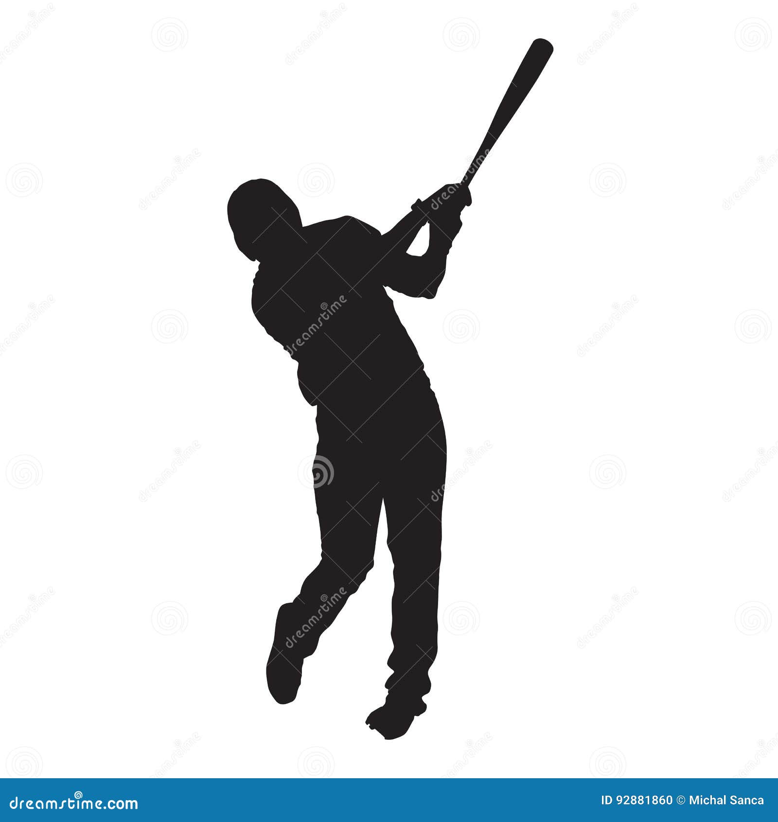 Baseball Player, Front View, Batter Silhouette Vector Illustration ...