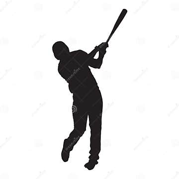Baseball Player, Front View, Batter Silhouette Stock Vector ...