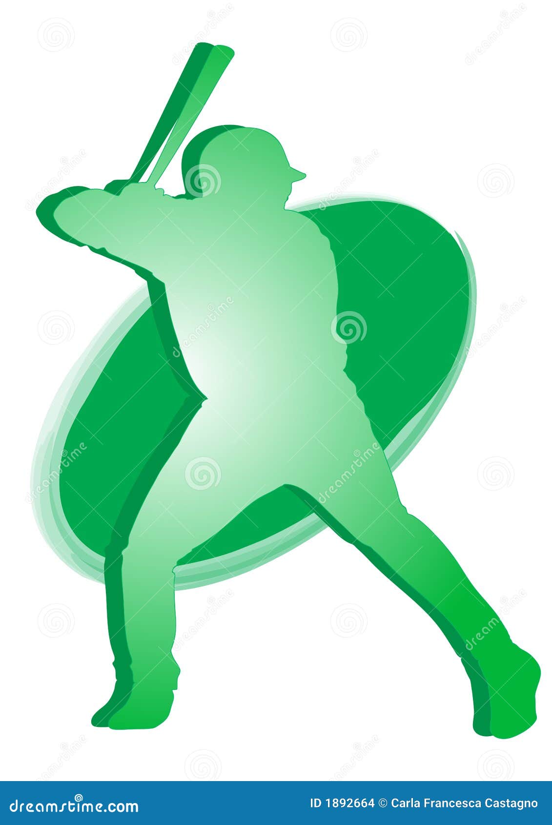 Baseball Player - Green Icon Stock Vector - Illustration of sport ...