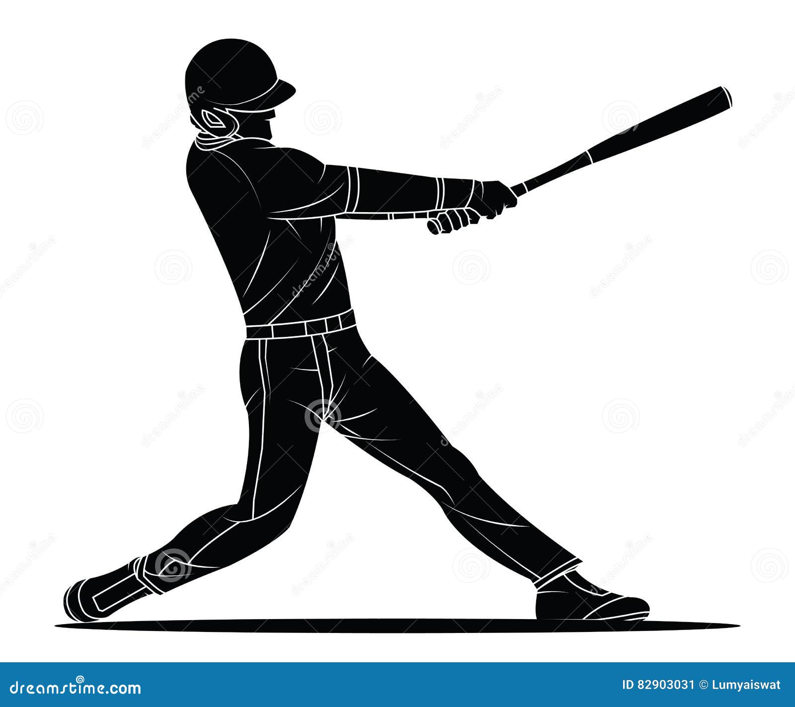 Baseball Player Hitter. Vector Illustration. Stock Vector ...
