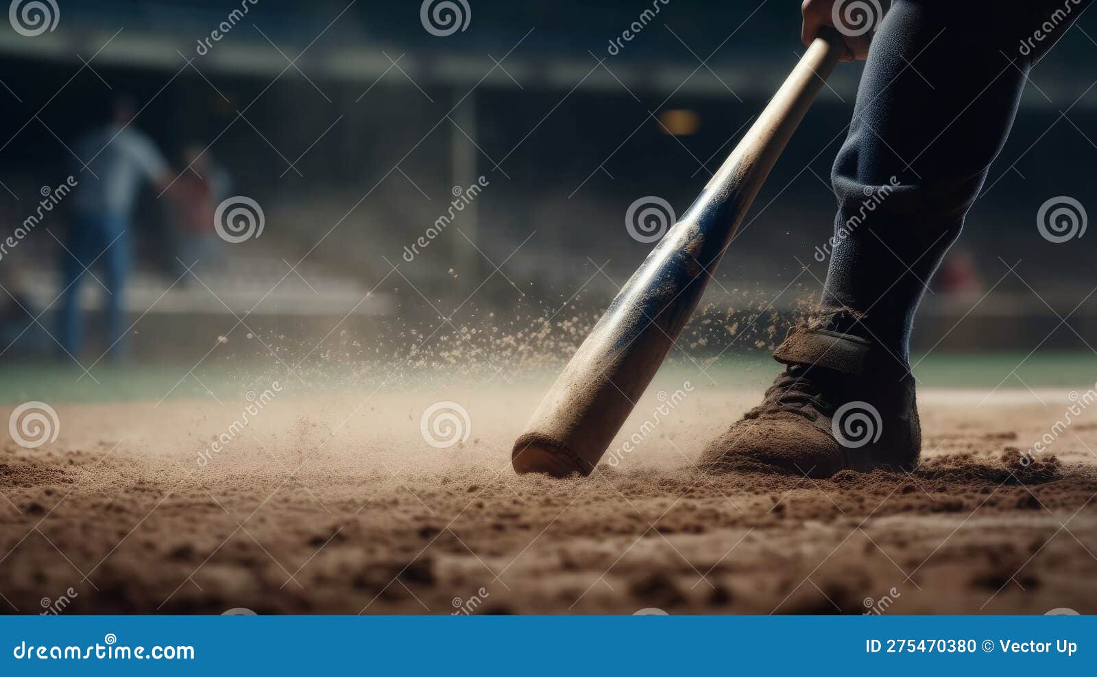 Baseball Player Hitting Ball with Bat. Generative AI Stock Illustration ...