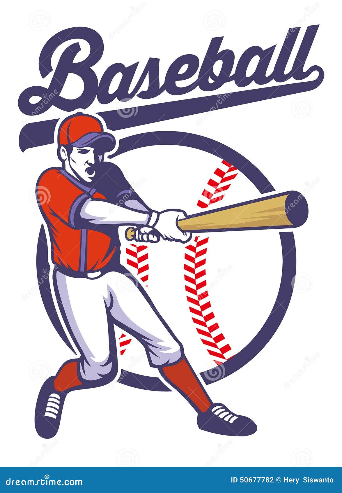 Baseball Player Hitting the Ball Stock Vector - Illustration of ...