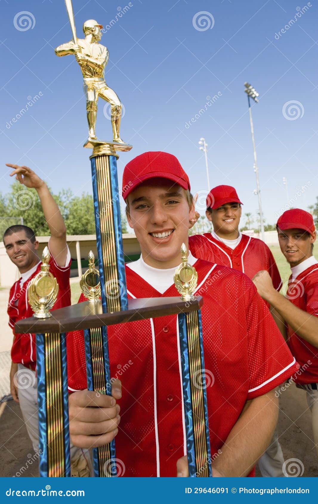 Man Holding Trophy Shadow Brazil Flag Royalty-Free Stock Photo ...