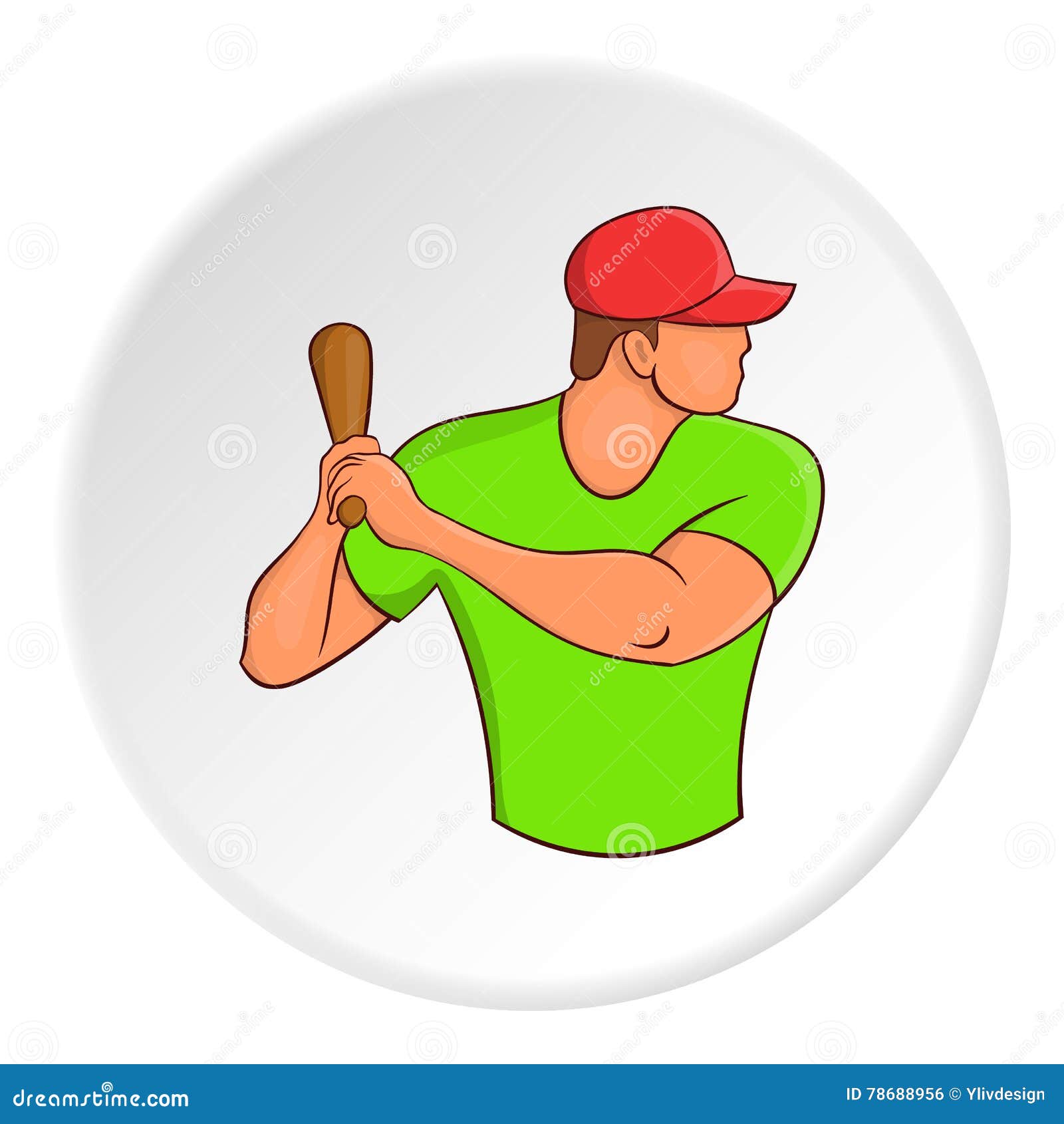 Baseball Player Icon, Cartoon Style Stock Vector - Illustration of ...