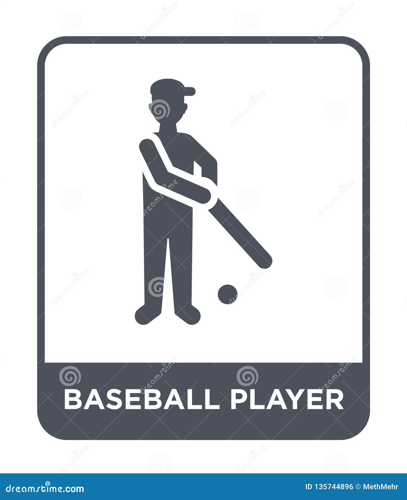 Baseball Player Icon in Trendy Design Style. Baseball Player Icon ...