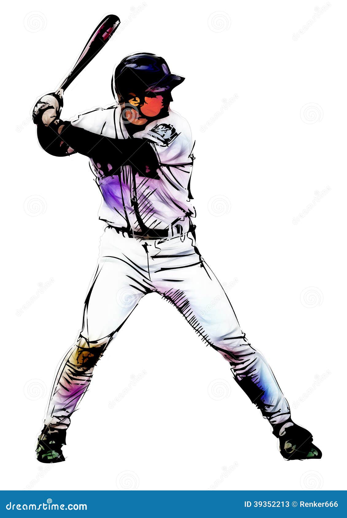 Baseball Player Illustration Stock Illustration - Illustration of ...