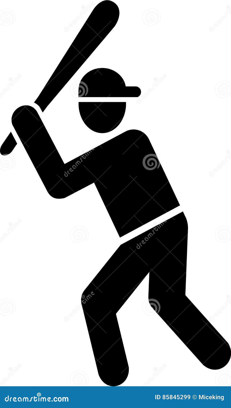 Baseball Player Pictogram stock vector. Illustration of symbol - 85845299