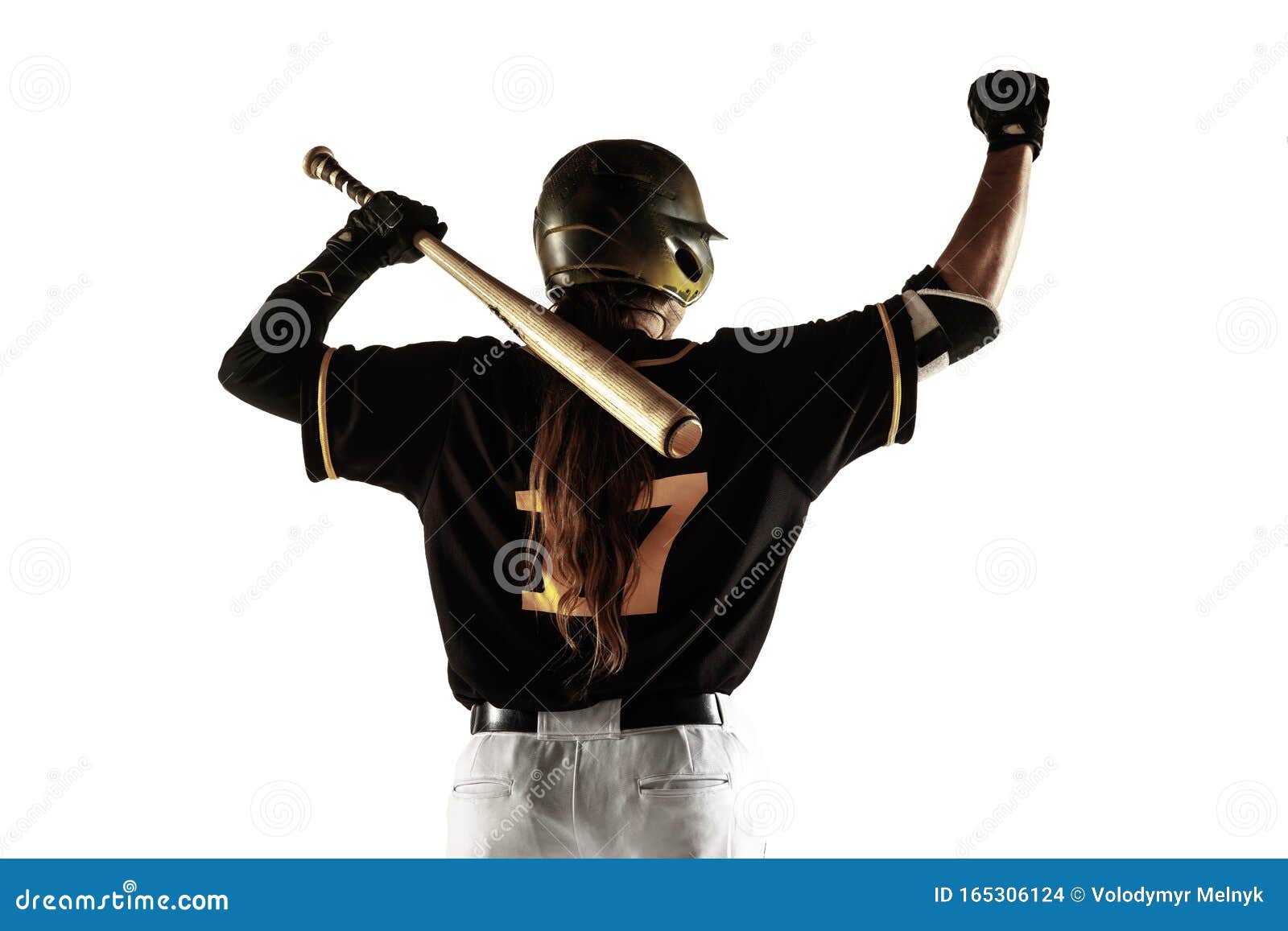 Baseball Player, Pitcher in a Black Uniform Practicing on a White ...